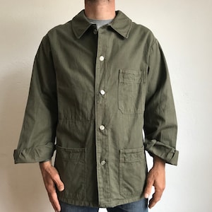 Vintage French Bourgeron Jacket Army Military Workwear 1920s Vintage French Bourgeron Jacket Army Military Workwear 1920s