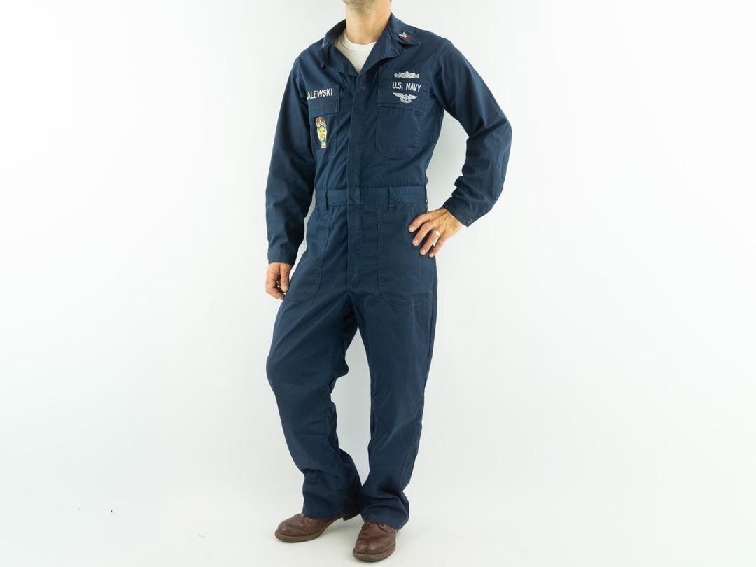 US Navy Utility Coverall 1990s Blue Work Suit | USS Constitution Old ...
