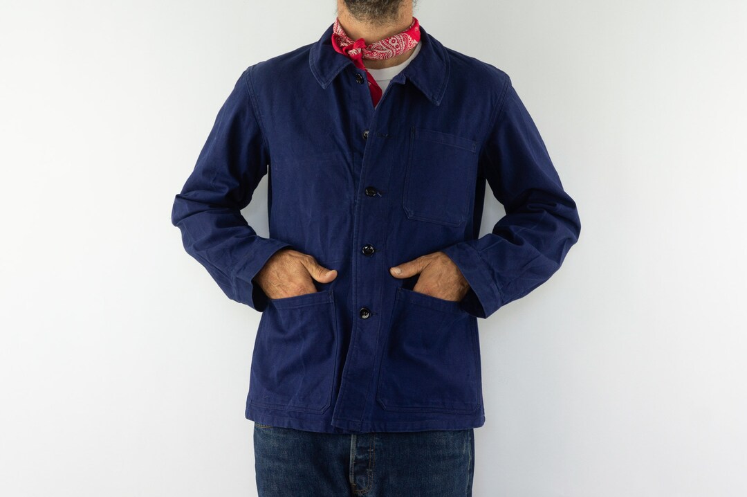 PTT Postal Service Vintage Chore Work Jacket 1960s Workwear Bleu De ...