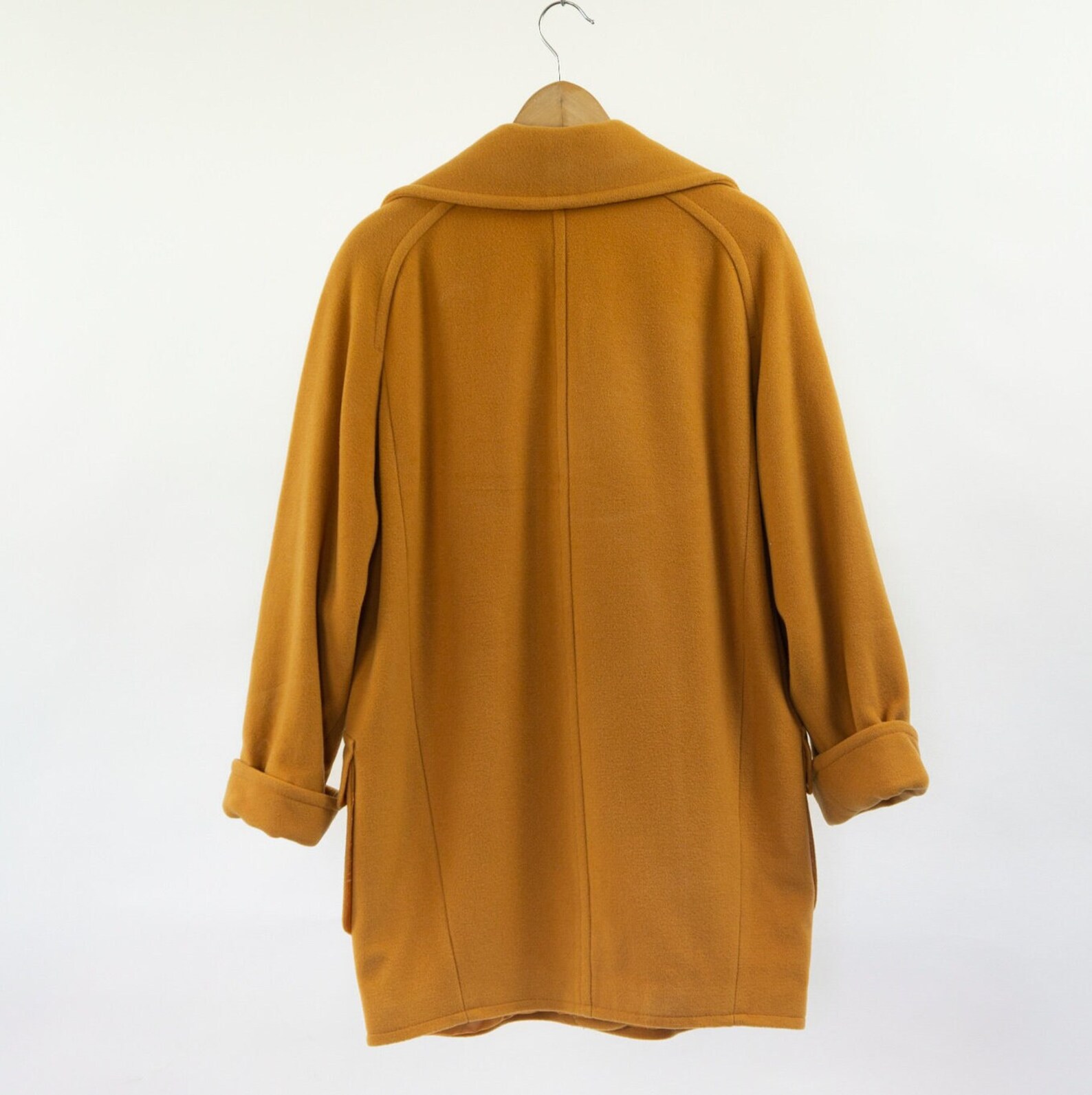 Vintage Oversize Jacket 1980s Mustard Wool Coat Double - Etsy