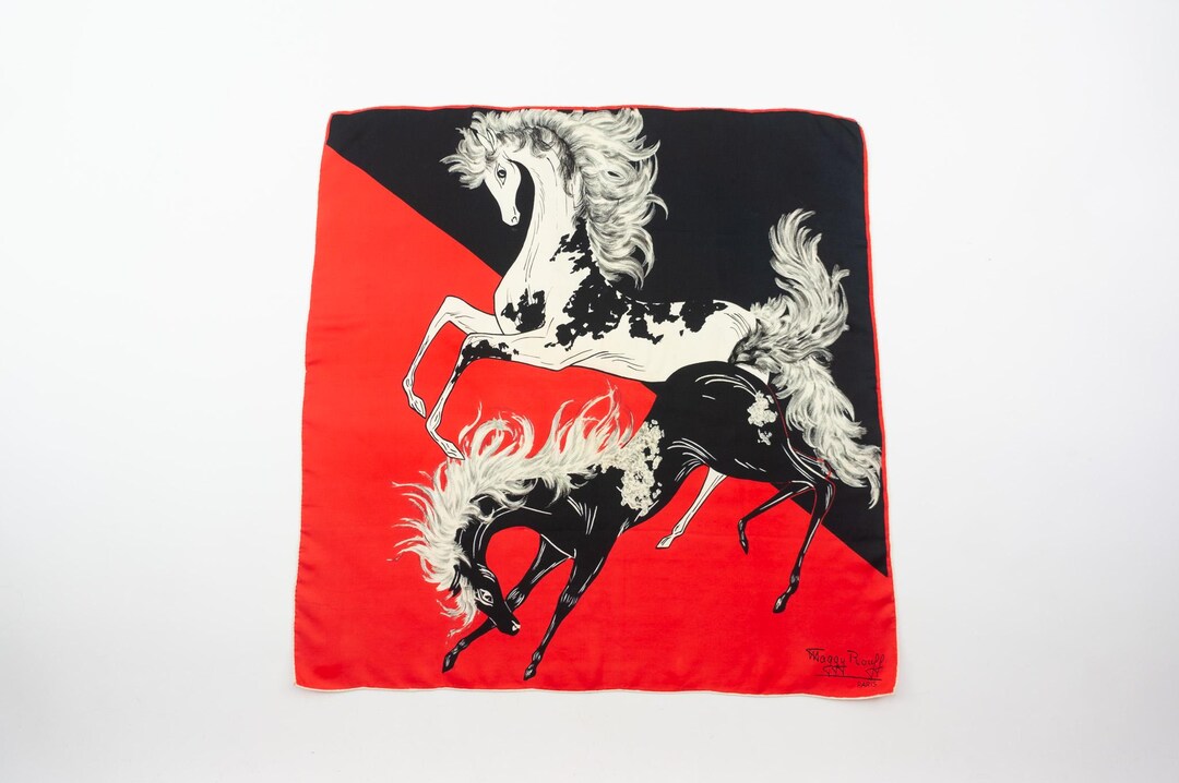Maggy Rouff - Paris | Vintage Silk Scarf | 1980s | Square Scarf With ...