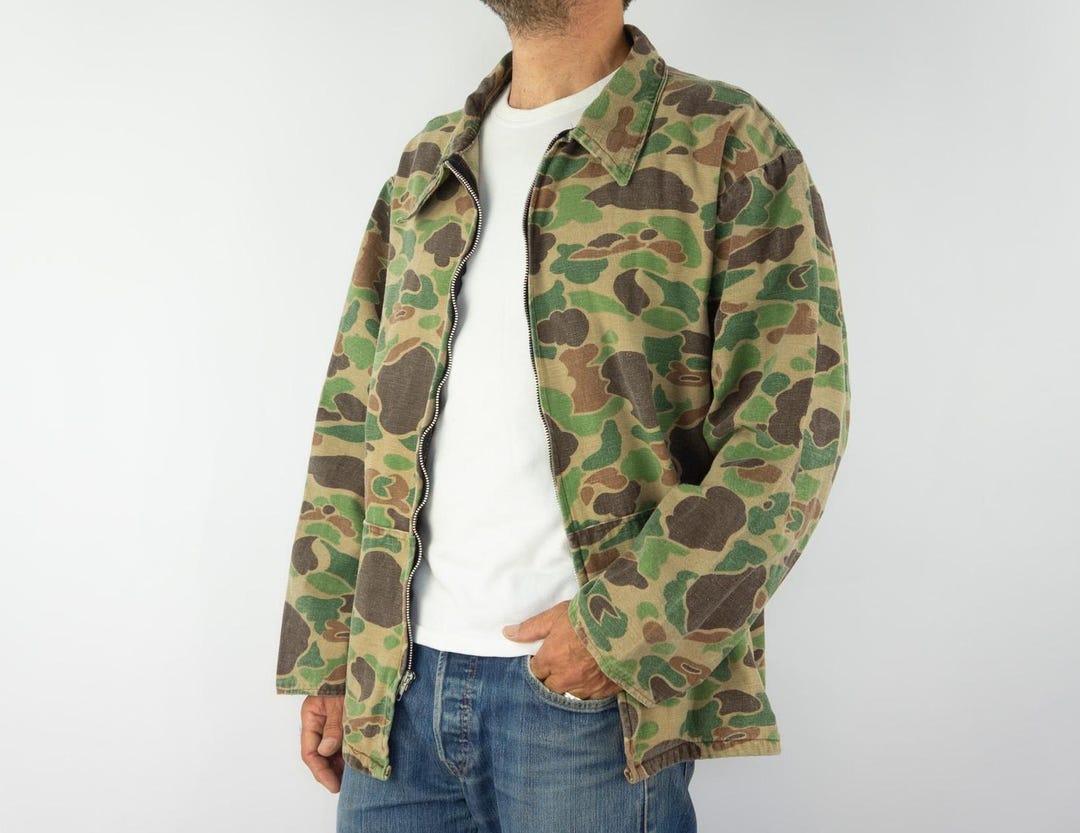 Cabela's Vintage Hunting Jacket 1970s Camouflage Jacket/coat Lightweight Canvas Frogskin Camo ...