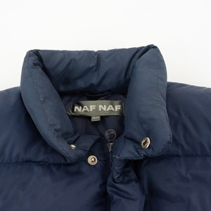 Naf Naf Vintage Down Jacket 1990s Oversize Blue Puffer Jacket Short ...