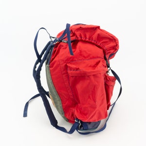 Vintage Backpack 1980s Hiking Bag Red/blue Nylon Rucksack Mountain Bag ...