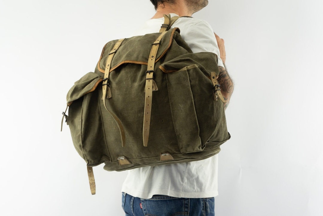 L Besson Vintage Military Backpack 1960s | Hiking Rucksack in Heavy ...