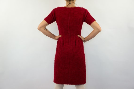 Vintage Tweed Dress | 1950s | Red Wool Dress | Winter… - Gem