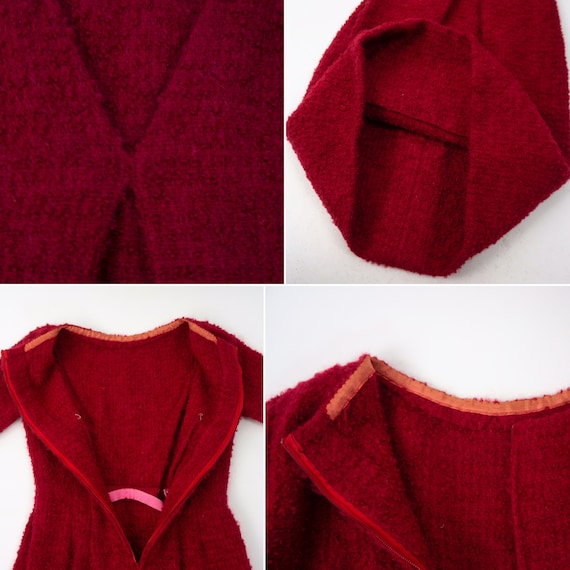 Vintage Tweed Dress | 1950s | Red Wool Dress | Winter… - Gem