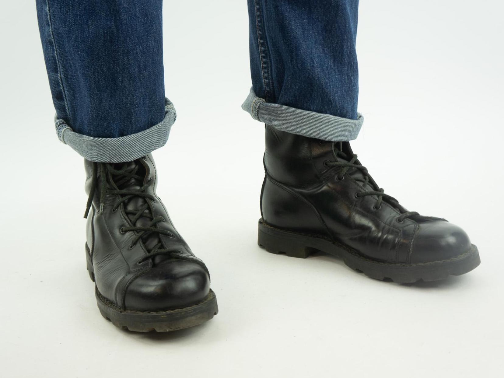 Paraboot Griff Chasse Vintage Jump Boots 1980s | Black Leather Military ...