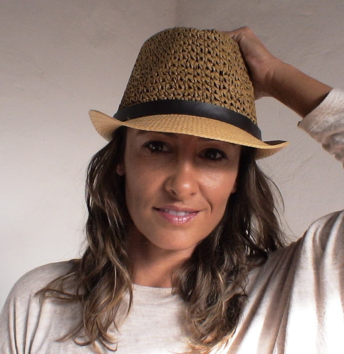 Fedora Beach Hat Fedora Hats for Women Straw Hat Brown Hat - Etsy