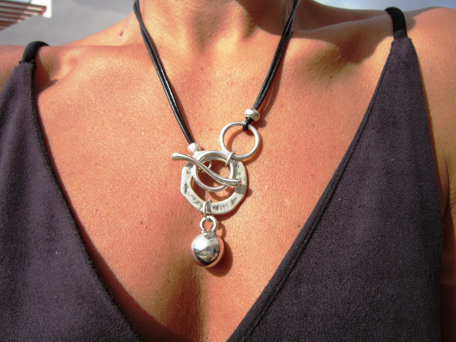 Long Silver Statement Necklace for Women - Etsy