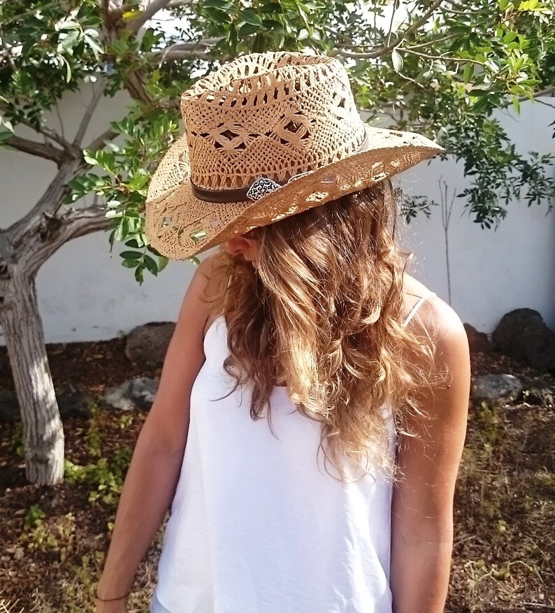 Boho cowboy hats for women bohemian cowgirl straw hat | Etsy