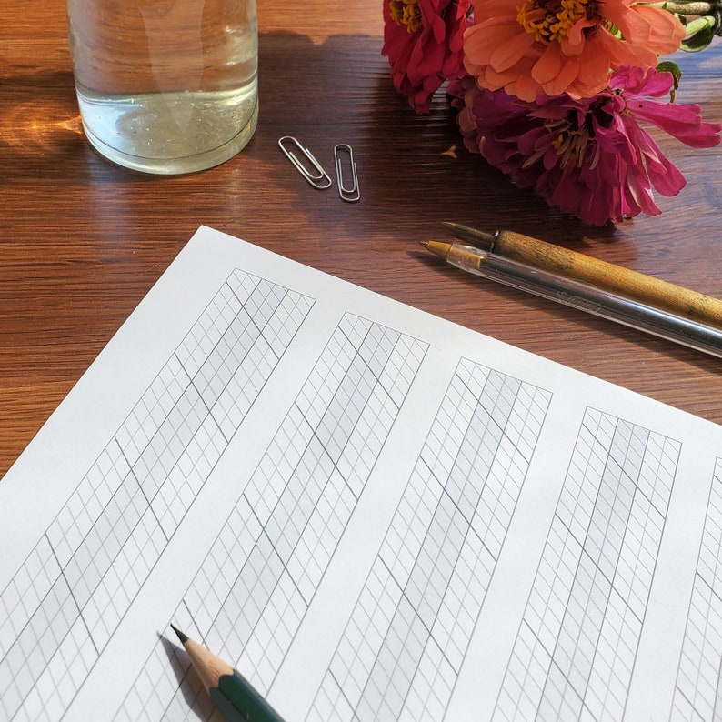 Printable 4mm Copperplate Practice Guidesheet - Etsy