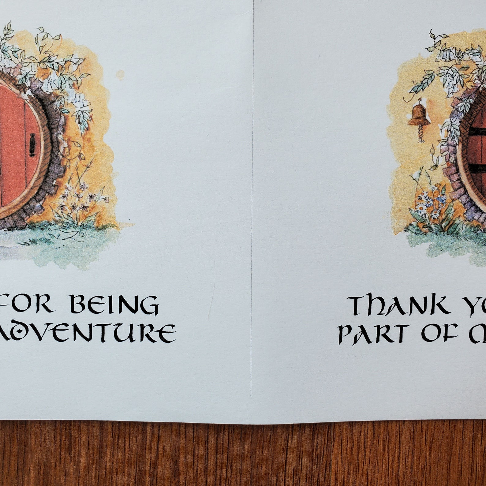 Printable Hobbit Door Calligraphy Thank You Card Hand Drawn Card - Etsy