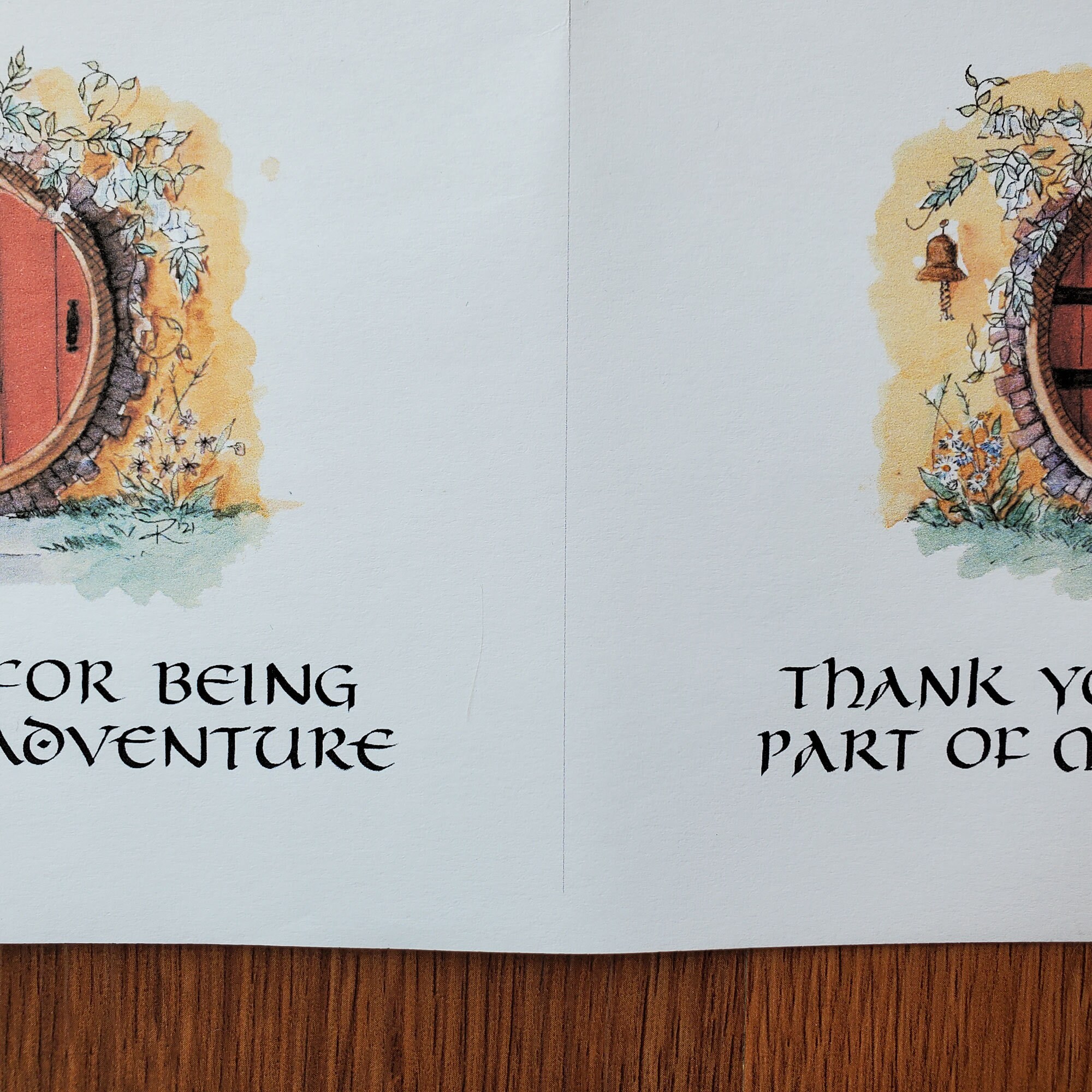 Printable Hobbit Door Calligraphy Thank You Card Hand Drawn Card - Etsy