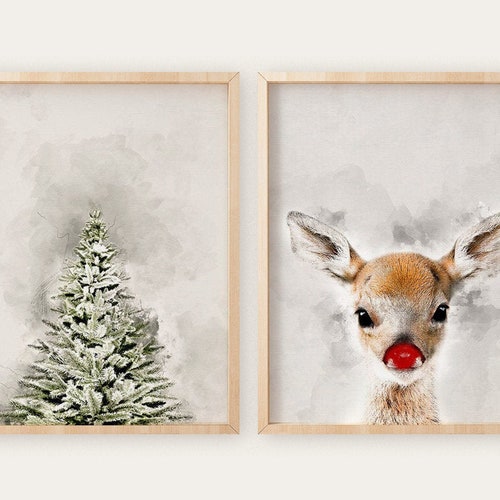 INSTANT DOWNLOAD Rudolf the Red Nose Deer Print Christmas - Etsy