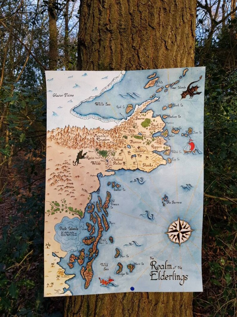 Realm Of the Elderlings World Map Poster A2 size | Etsy