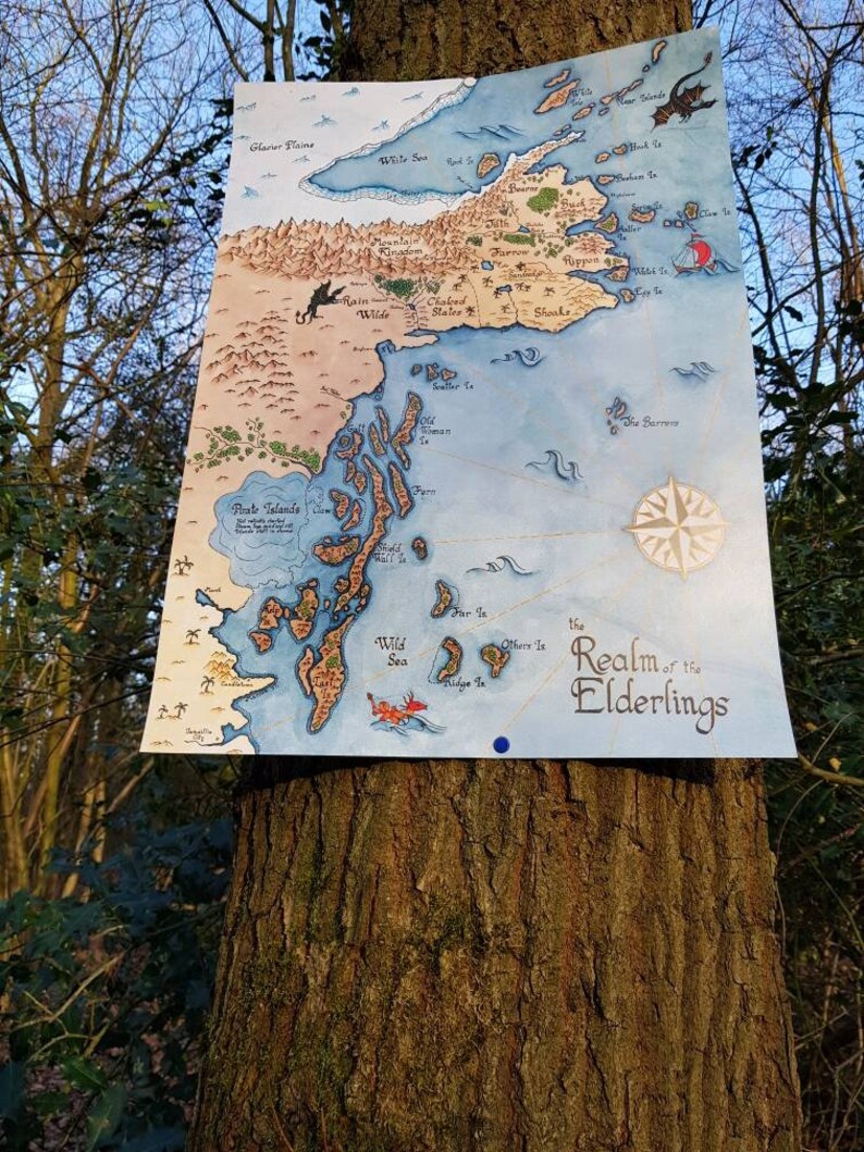 Realm Of the Elderlings World Map Poster A2 size | Etsy
