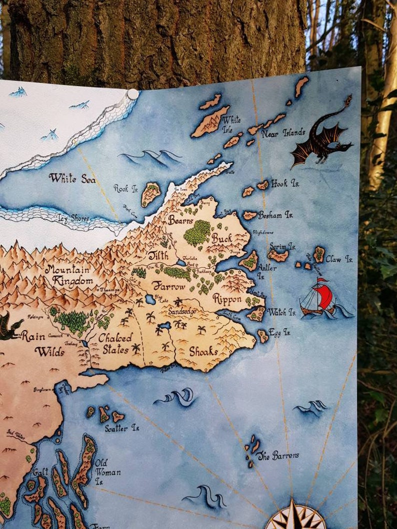Realm Of the Elderlings World Map Poster A2 size | Etsy