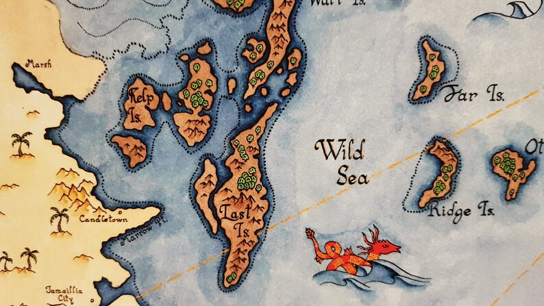 Realm Of the Elderlings World Map Poster A2 size | Etsy