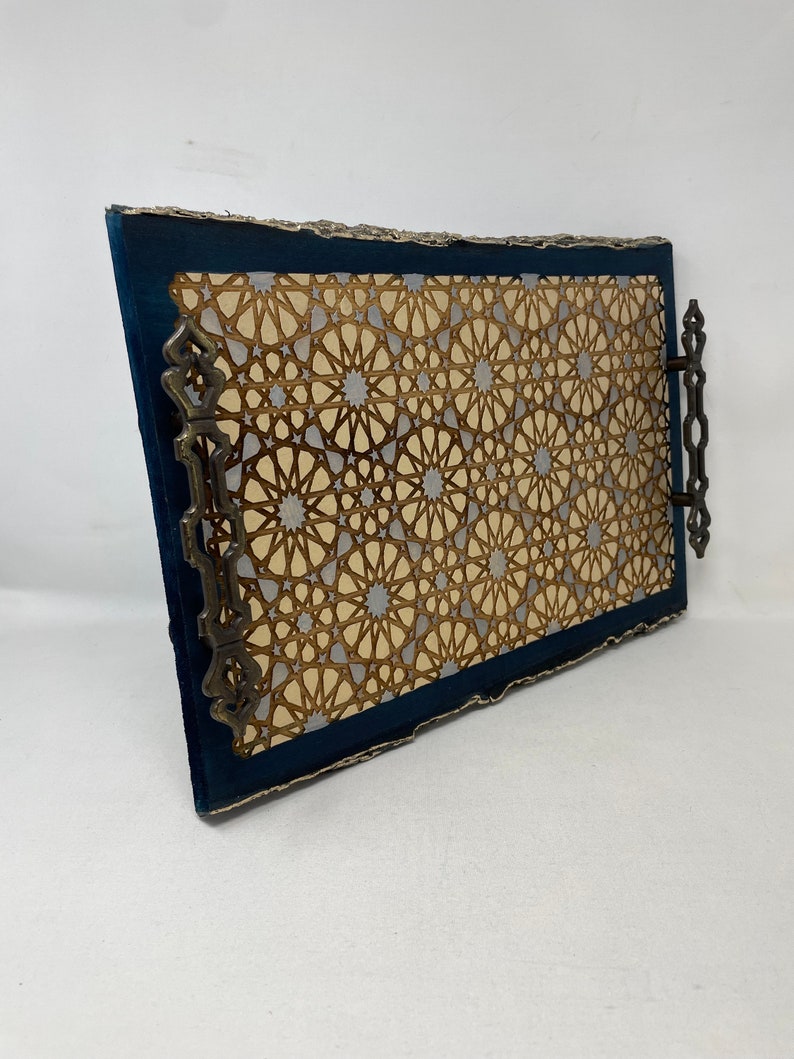 The Arabesque® Decorative Wooden Tray With Medieval Islamic - Etsy