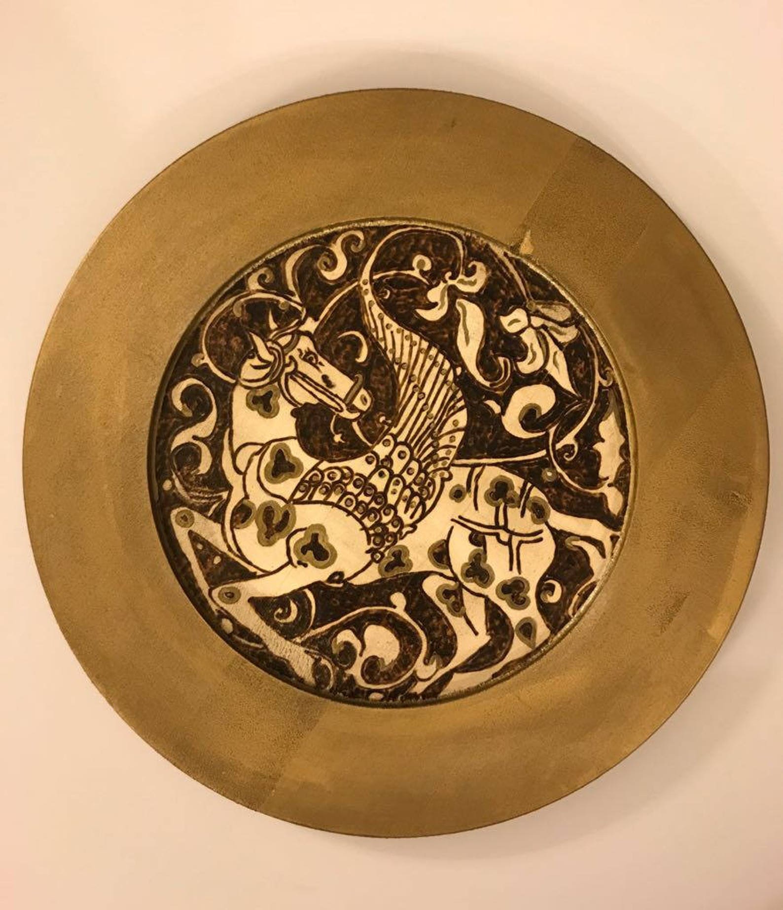 Wooden Decorative Plate 11.5 Inches With Woodburned Medieval | Etsy