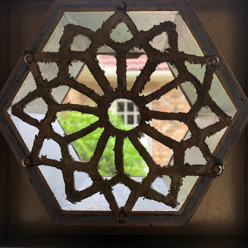 The Arabesque® Wooden Wall Art Lamp With Painted Polymer Clay | Etsy