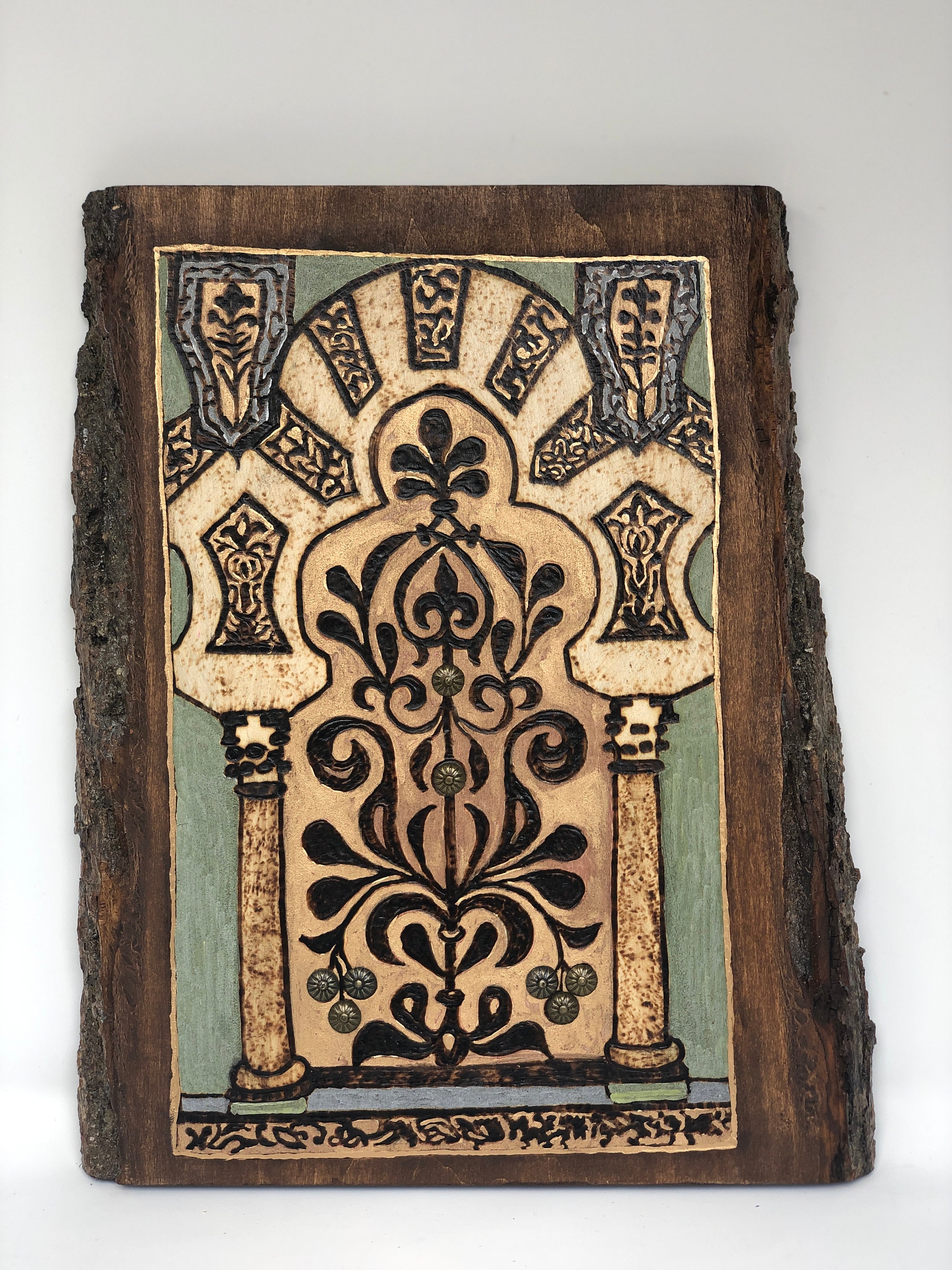 The Arabesque ® Cordoban Glory 9 x 13 Wooden Wall Art Plaque Depicting ...