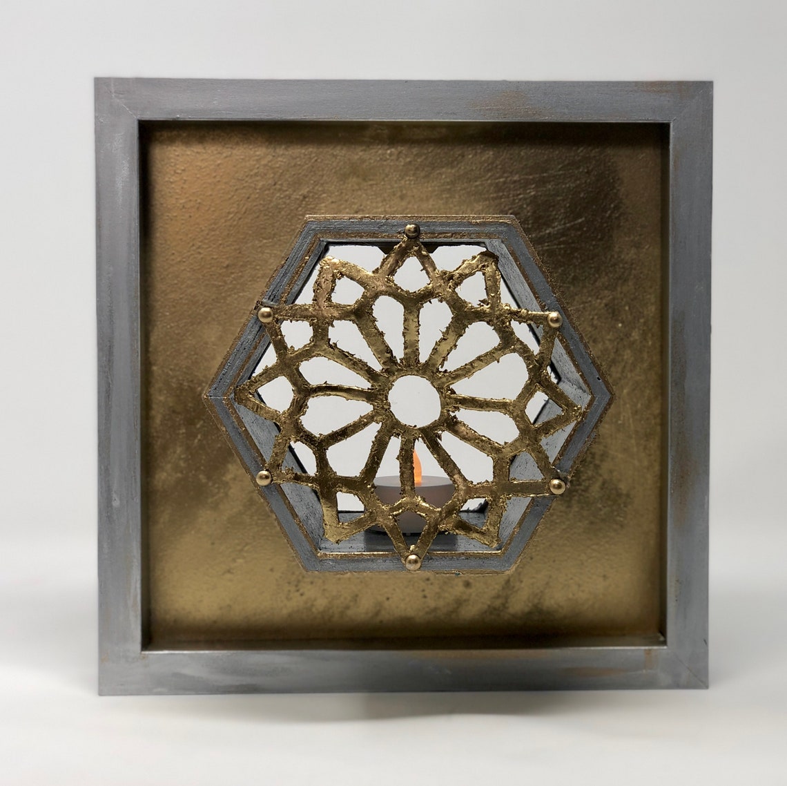 The Arabesque® Wooden Wall Art Lamp With Painted Polymer Clay | Etsy