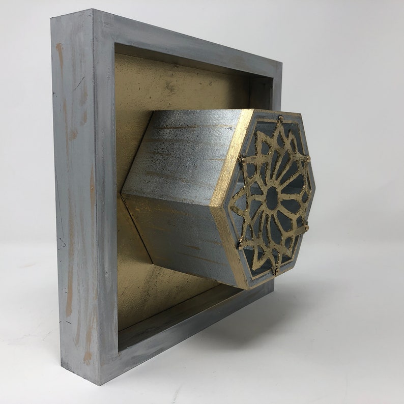 The Arabesque® Wooden Wall Art Lamp With Painted Polymer Clay - Etsy