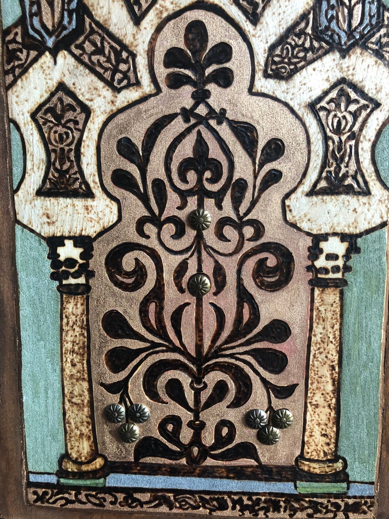 The Arabesque ® Cordoban Glory 9 x 13 Wooden Wall Art Plaque Depicting ...