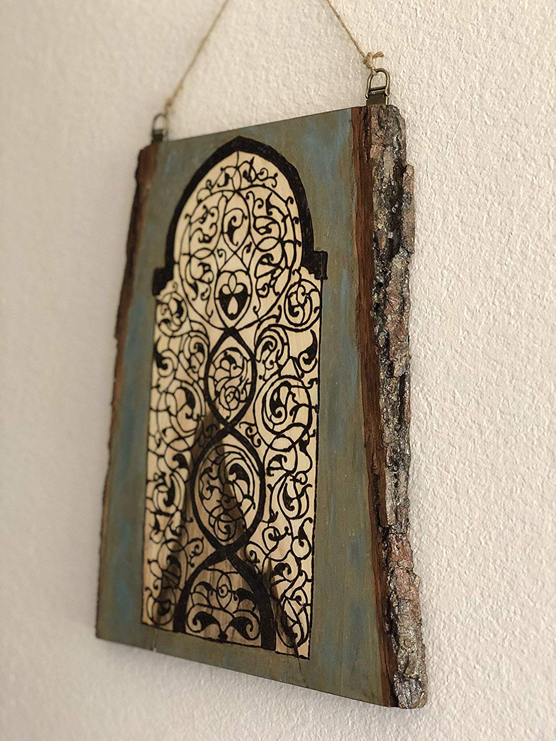 The Arabesque Mughal Style Modern-Look Islamic Art Woodburned and ...
