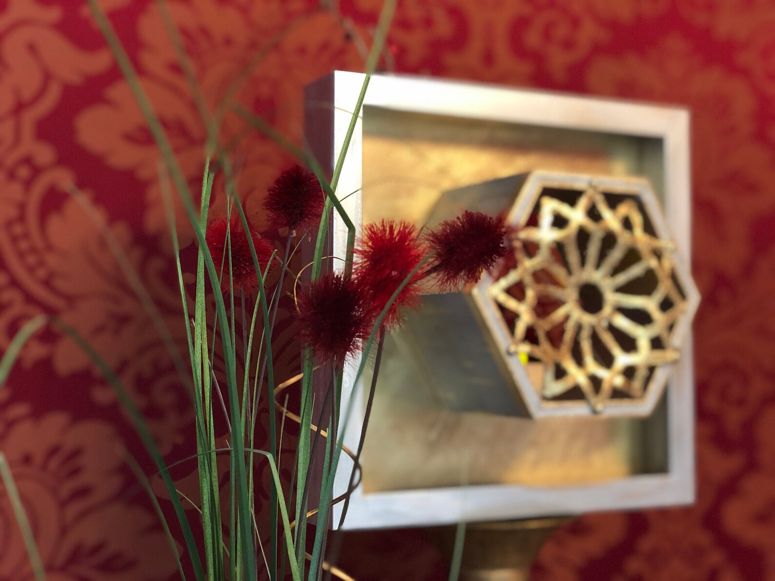 The Arabesque® Wooden Wall Art Lamp With Painted Polymer Clay | Etsy