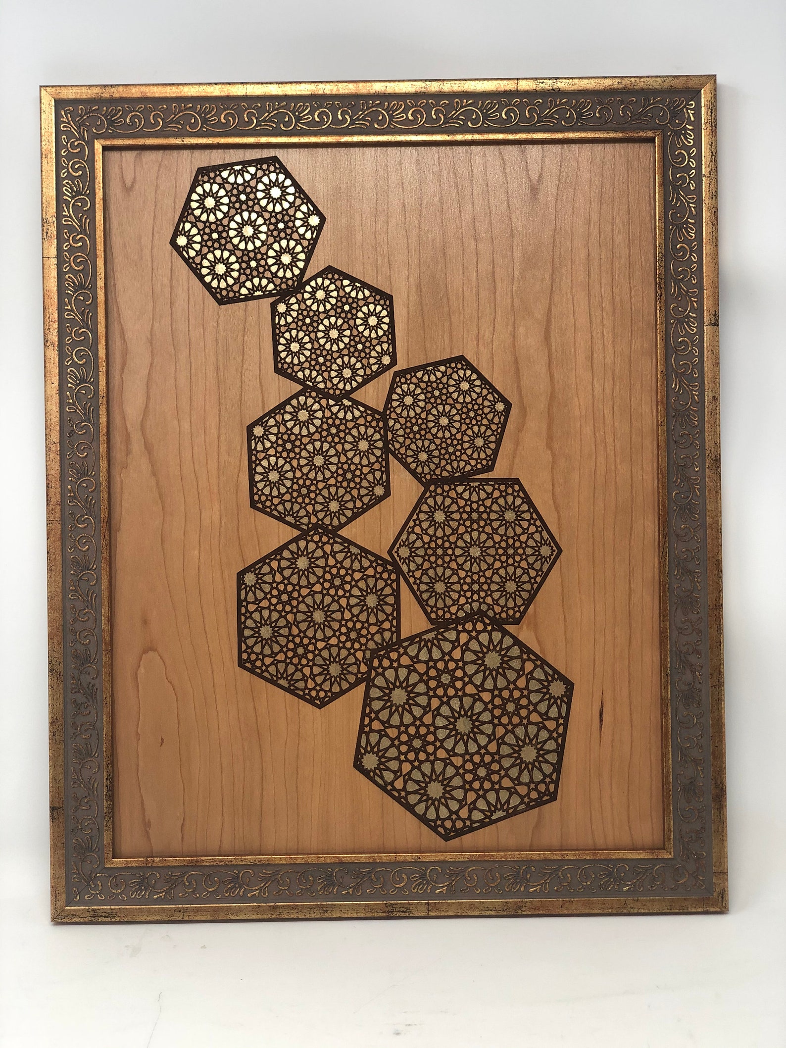 The Arabesque® Medieval Islamic Geometric Wall Art Featuring Engraved ...