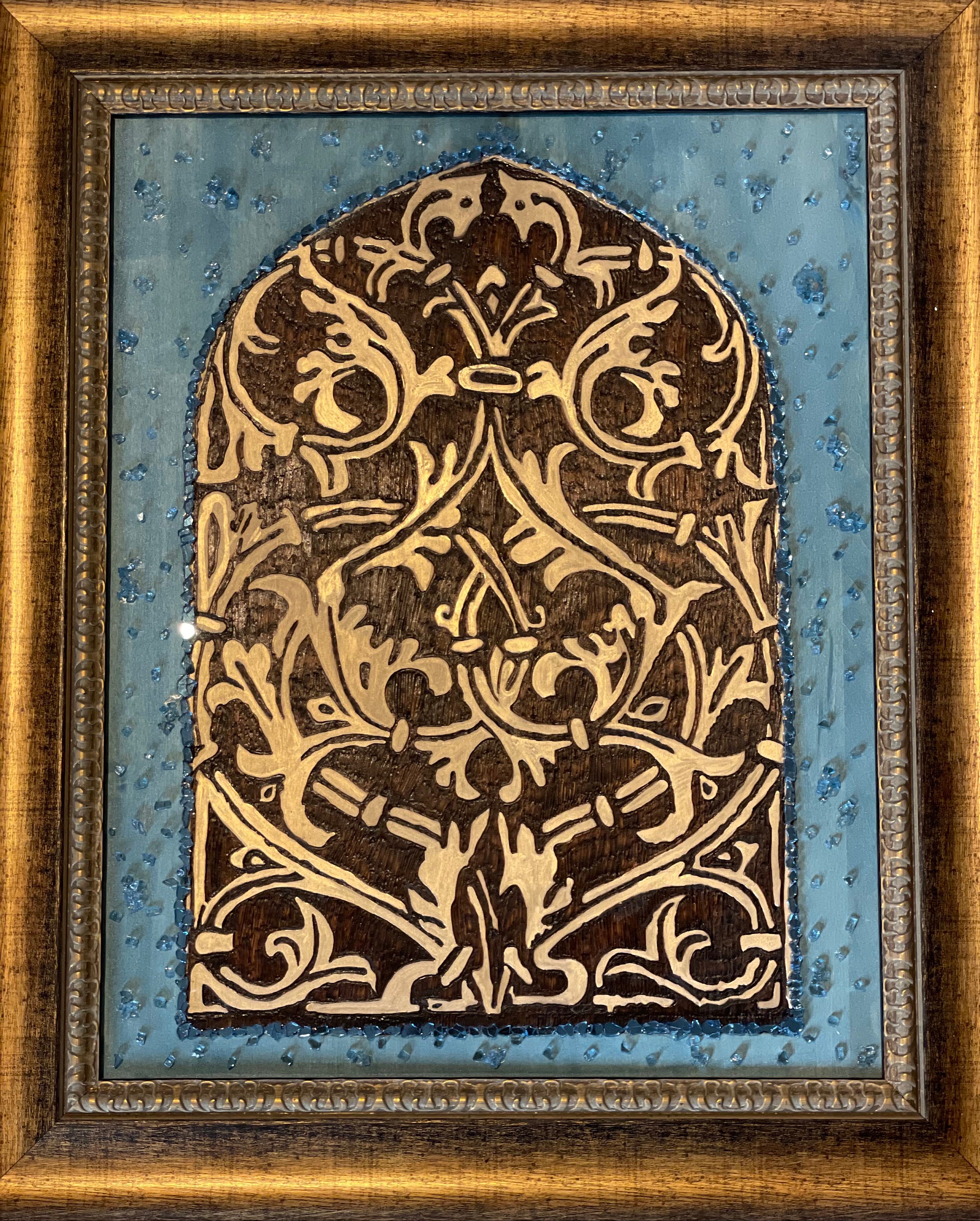 The Arabesque® Large Medieval Arabesque Woodburned Wooden Window Wall ...