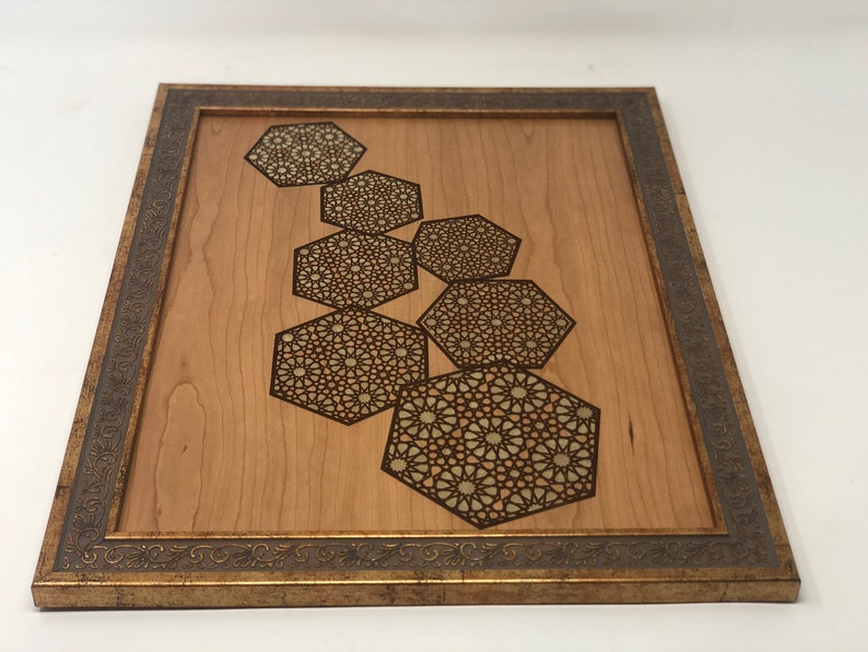 The Arabesque® Medieval Islamic Geometric Wall Art Featuring Engraved ...