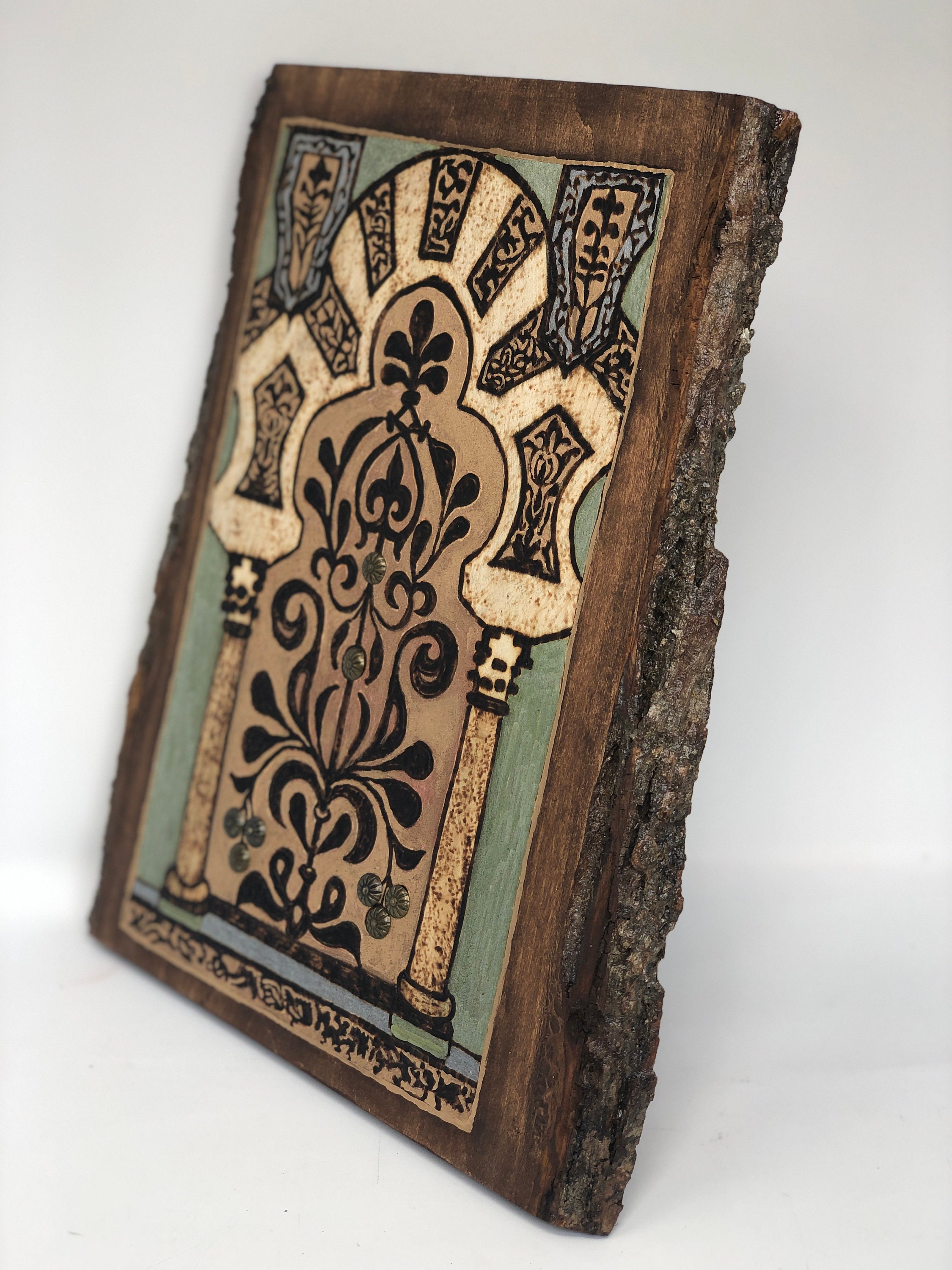 The Arabesque ® Cordoban Glory 9 x 13 Wooden Wall Art Plaque Depicting ...