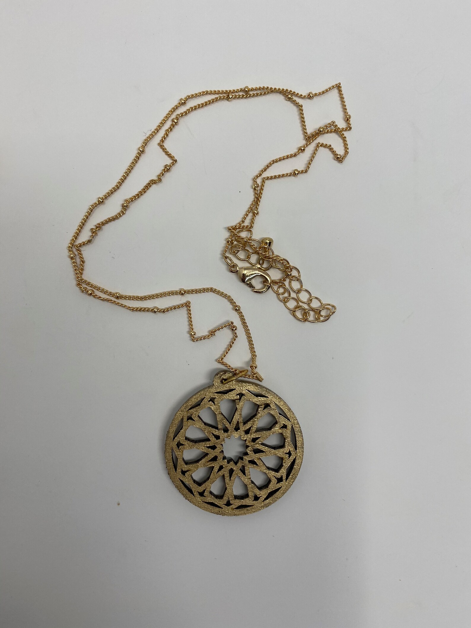 The Arabesque® Medieval Geometric Pattern Wooden Pendant With - Etsy