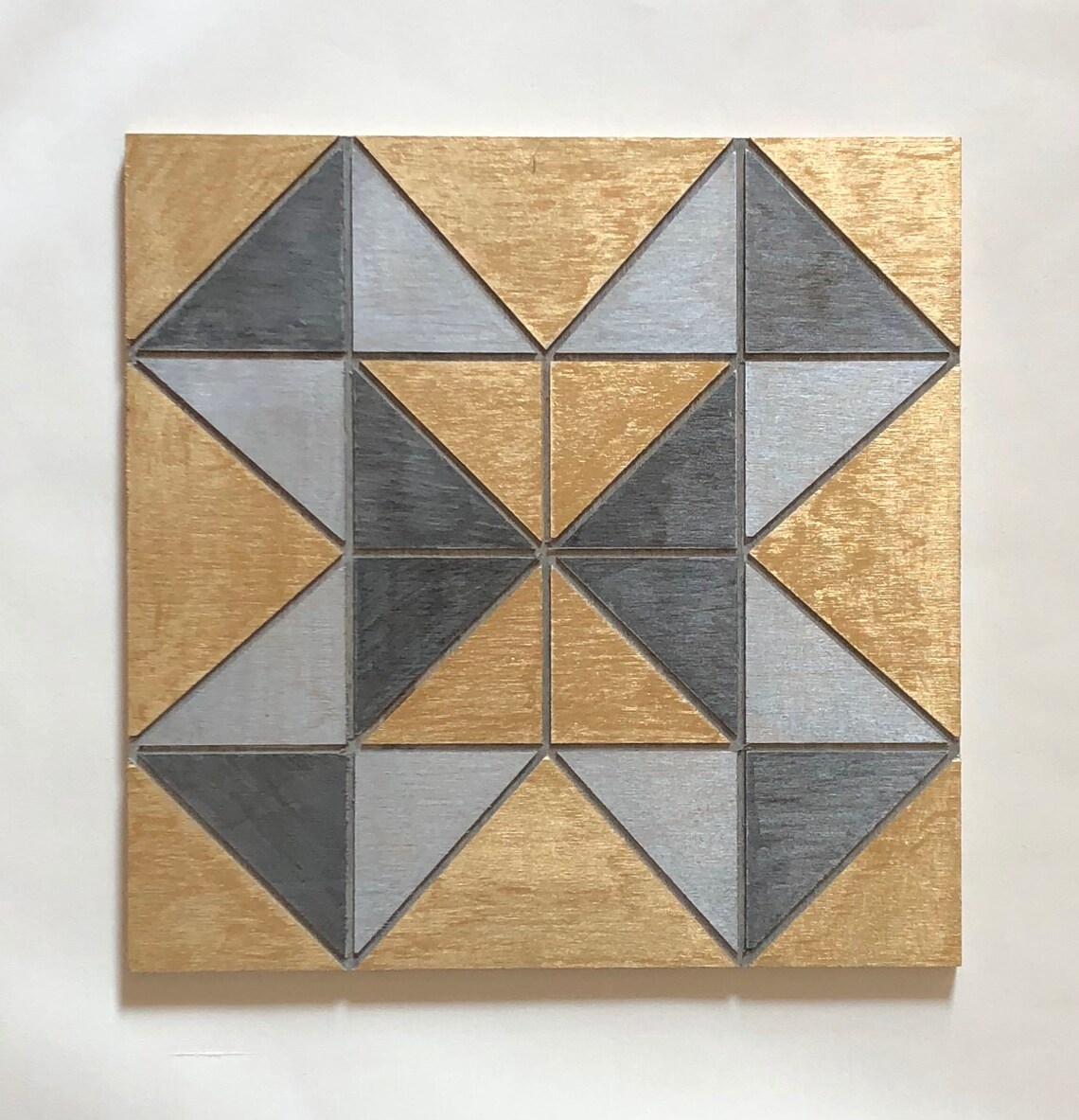 The Arabesque® Wooden and Modern Geometric Square Tile Wall | Etsy