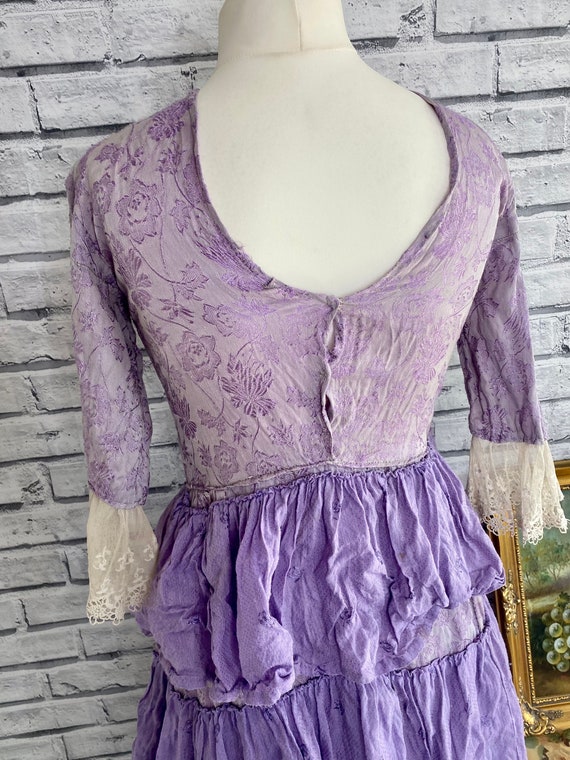 True Vintage Cottagecore Prairie Purple Dress Edwardi… - Gem