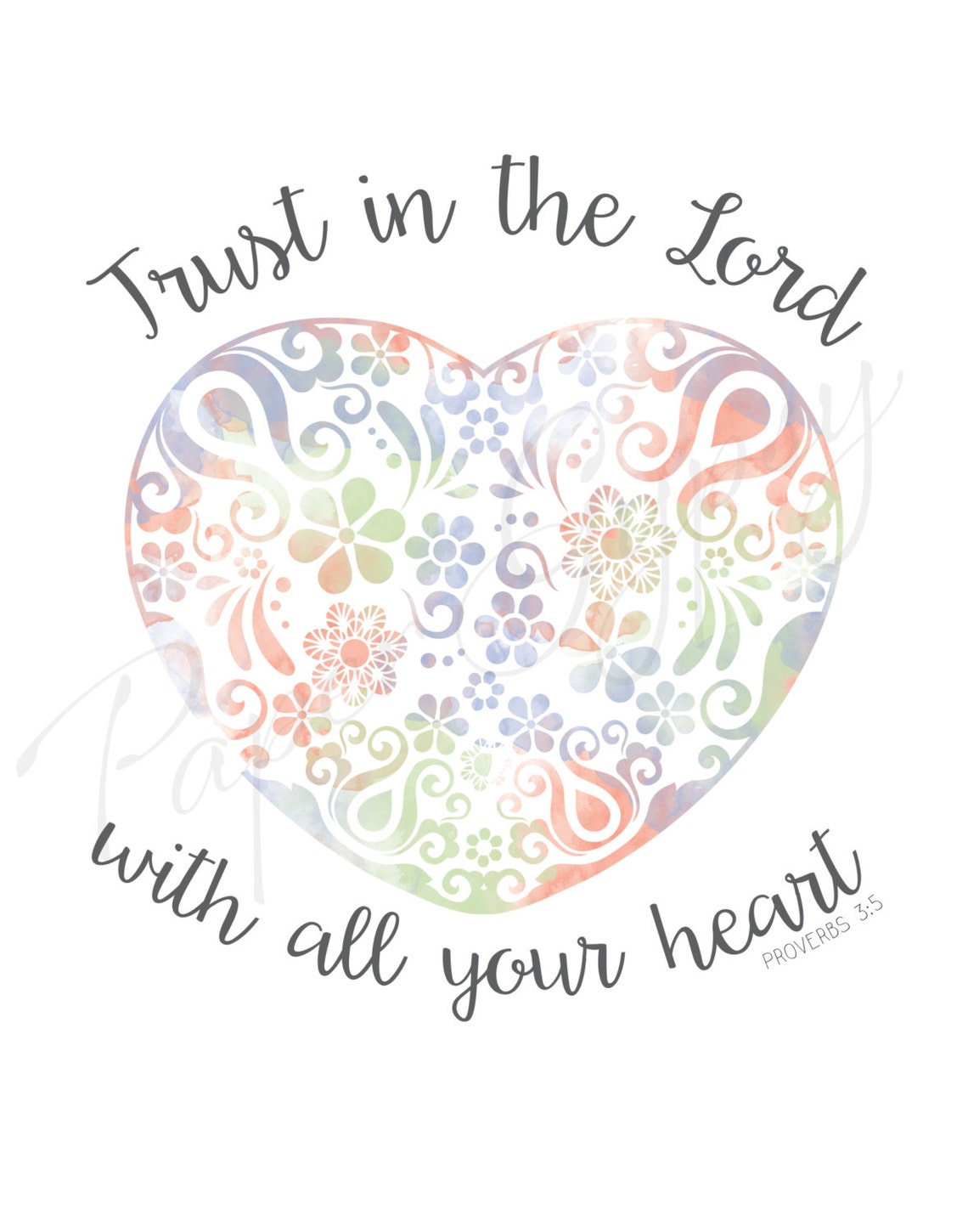Proverbs 3:5 Printable Art Home Decor Digital Download - Etsy