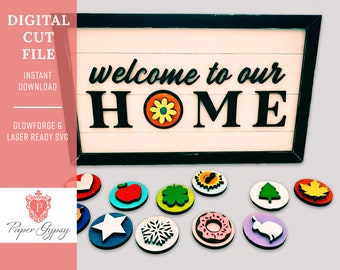 Laser SVG Cut File Interchangeable Home Sign DIY Paint Party - Etsy