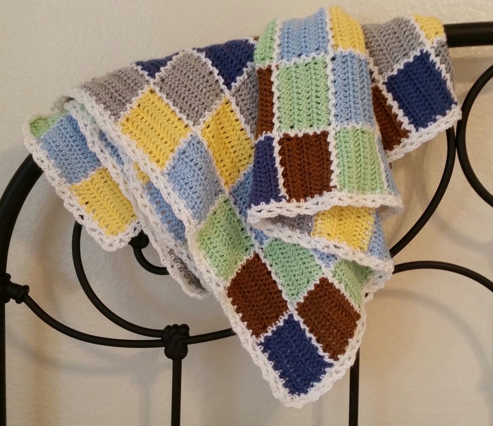 Crocheted Tiny Blocks Baby Blanket - Etsy