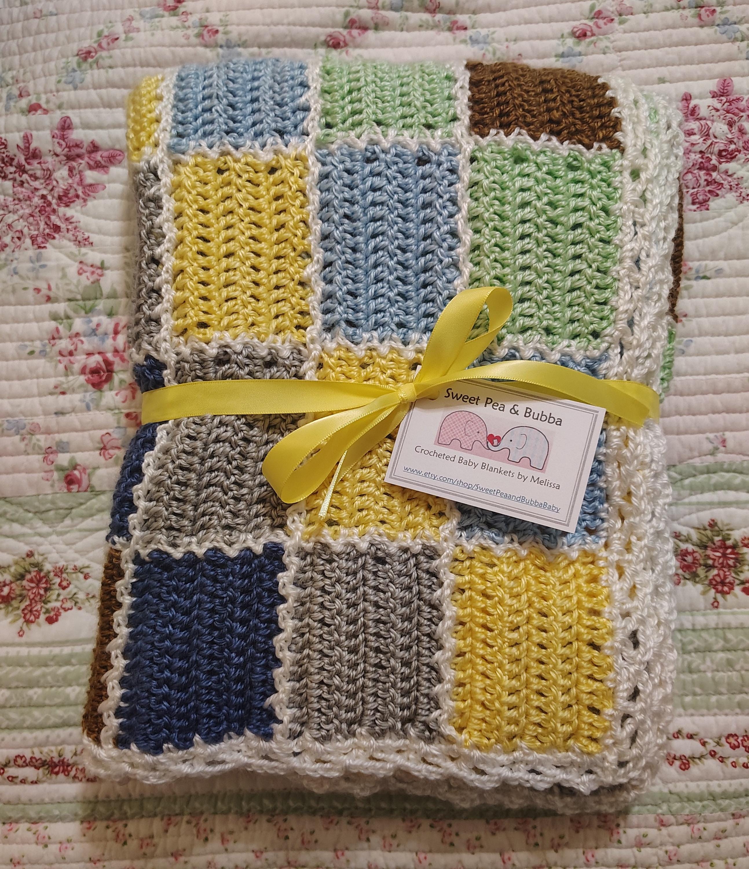 Crocheted Tiny Blocks Baby Blanket - Etsy
