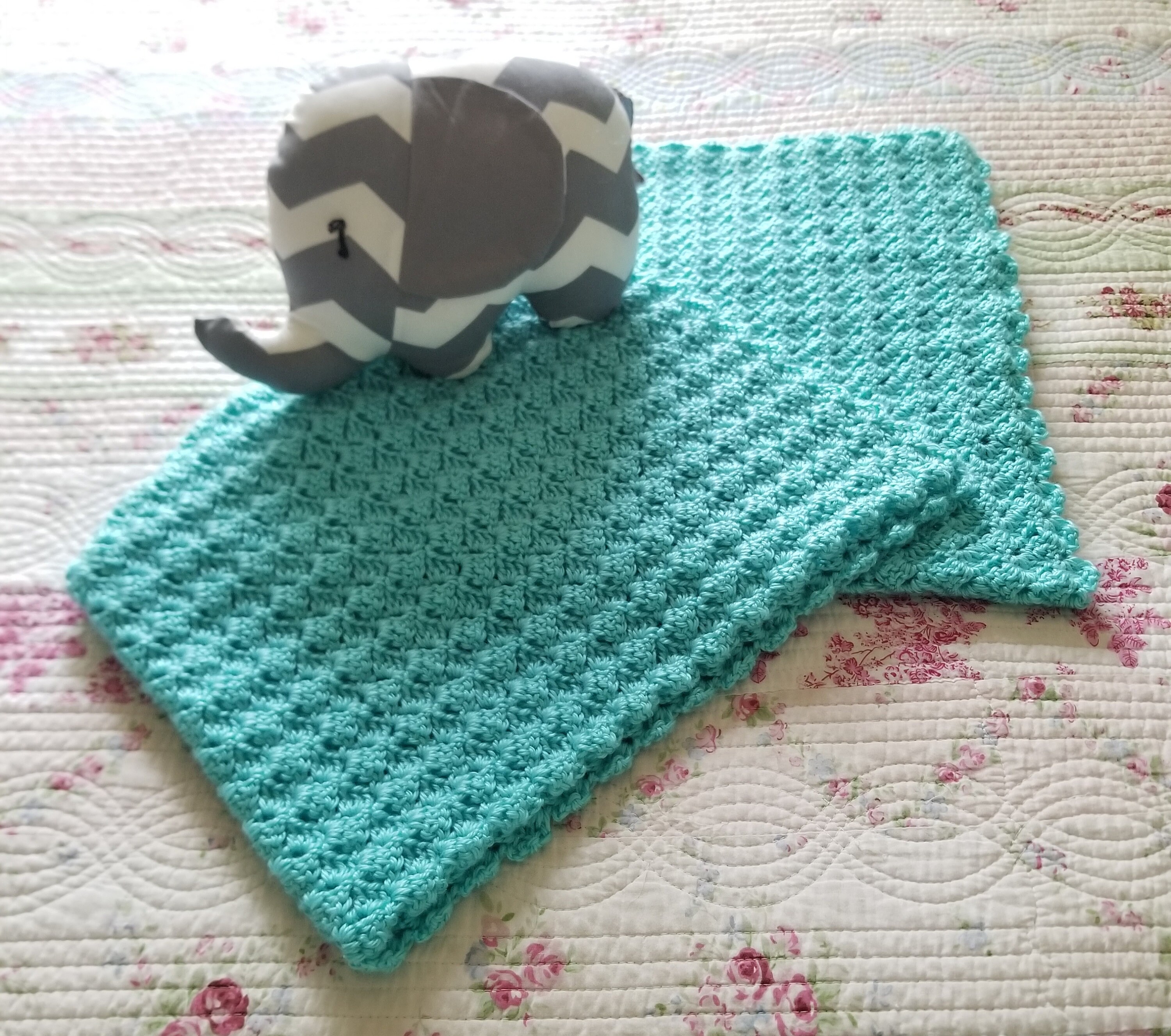 Aqua Jamie Crocheted Baby Afghan - Etsy