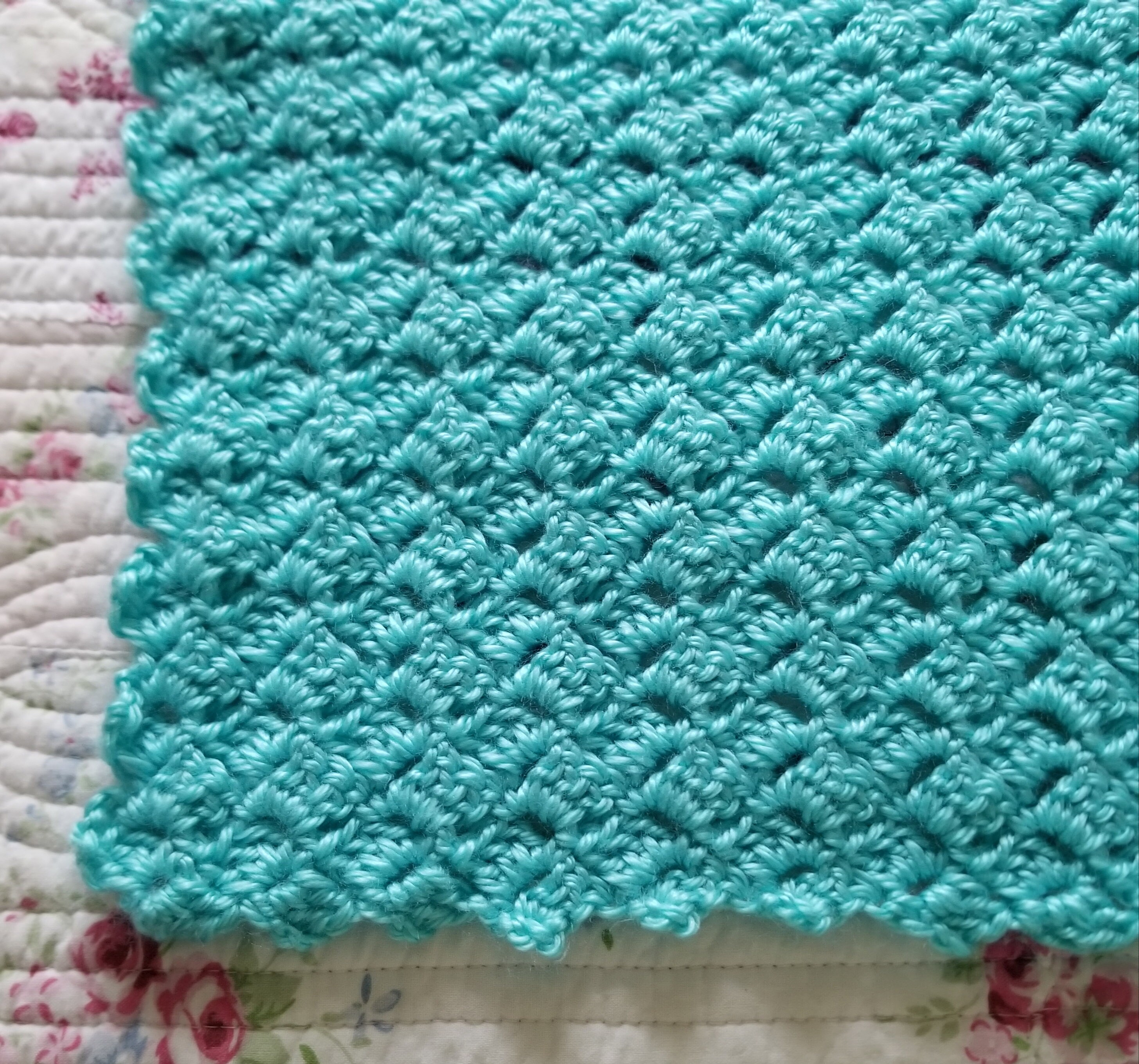 Aqua Jamie Crocheted Baby Afghan - Etsy