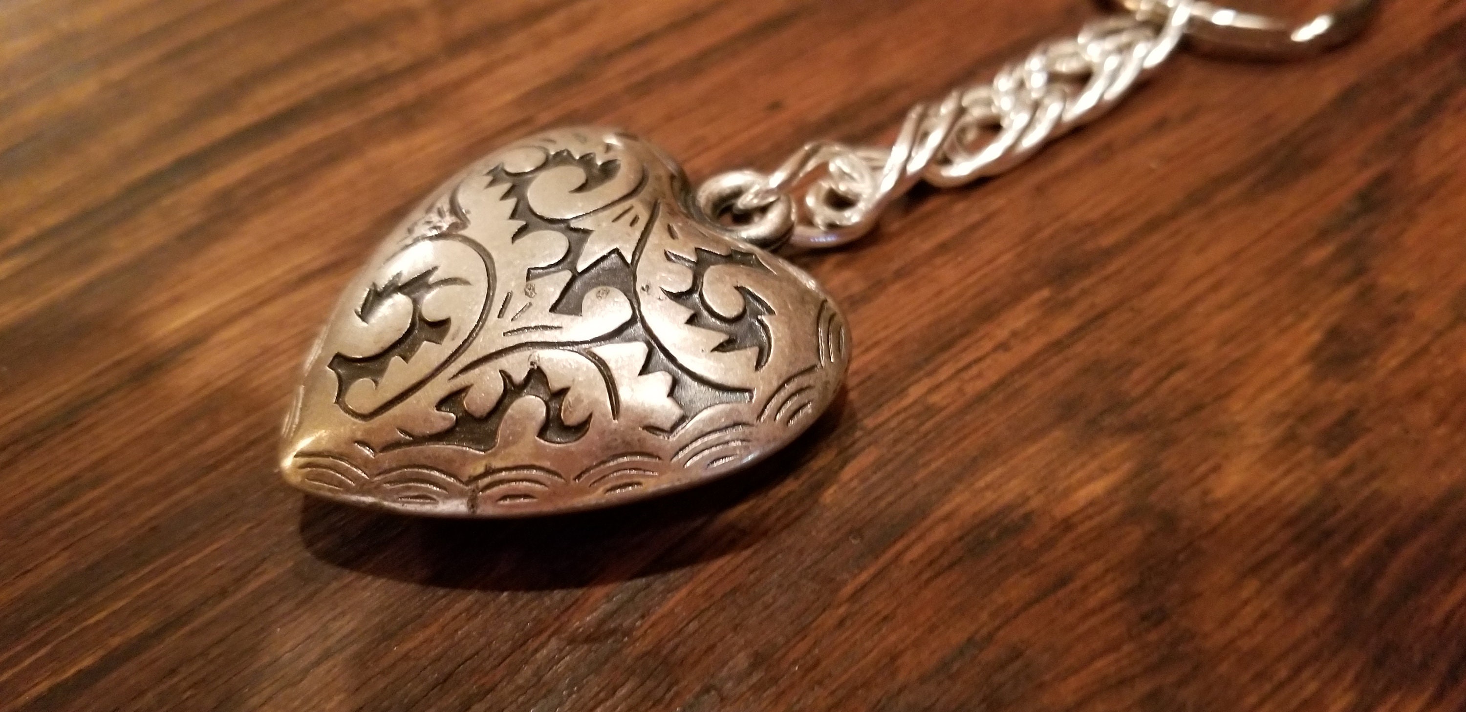 Large Silver Plate Vintage Key Ring With Chain - Etsy