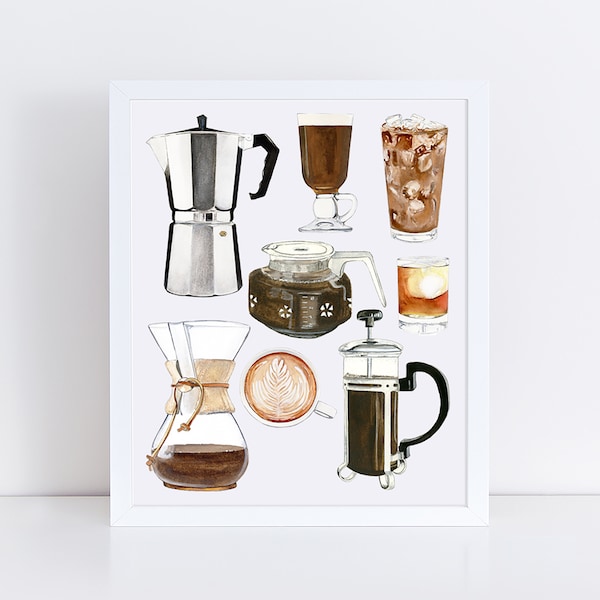 Iced Coffee Watercolor Painting - Etsy