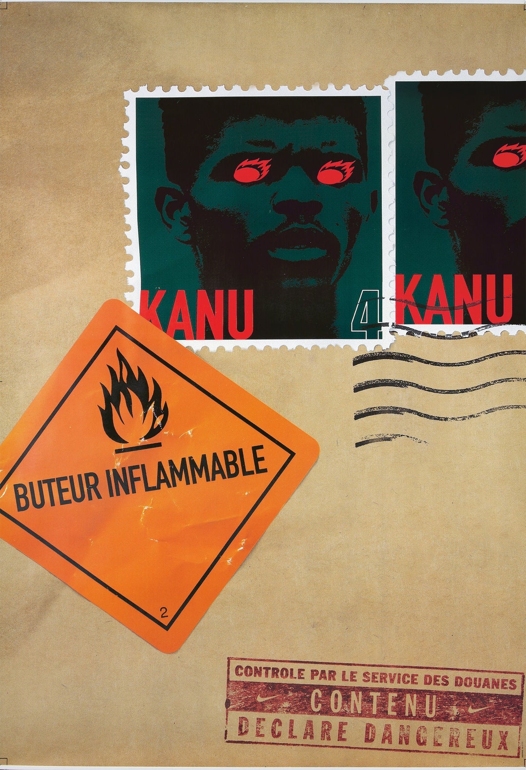 Original Vintage Poster World Cup Soccer Football Kanu Nike Stamps 1998 ...