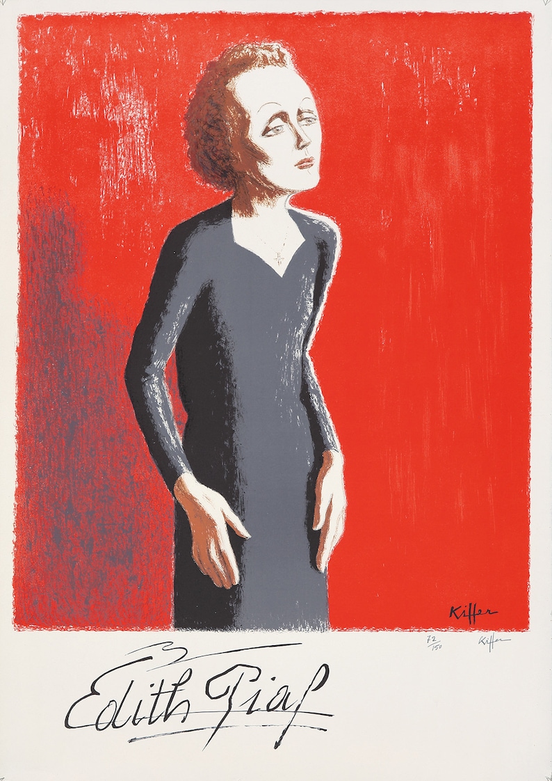 Original Vintage Print Edith Piaf Charles Kiffer Hand-signed Art Deco ...