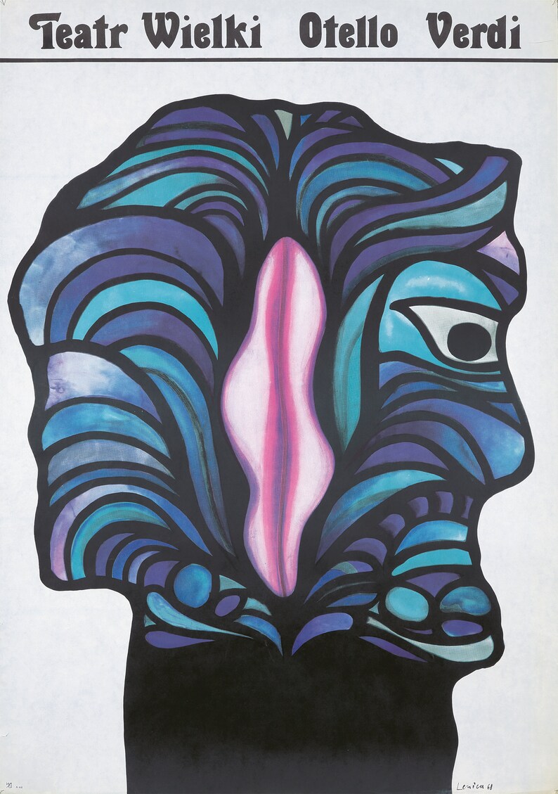 Original Vintage Poster Polish Opera Otello Verdi Lenica 1968 - Etsy